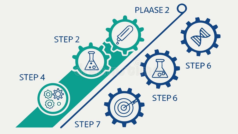 Workflow Steps with Gears, Business Process Optimization, Vector Design Generative AI Stock ...