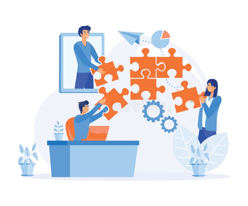 People Working Together. Joint Teamwork, Business Team Building Stock ...