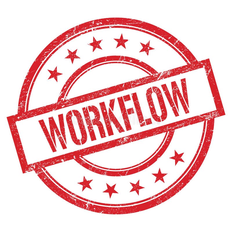 WORKFLOW Text Written on Red Vintage Stamp Stock Illustration ...