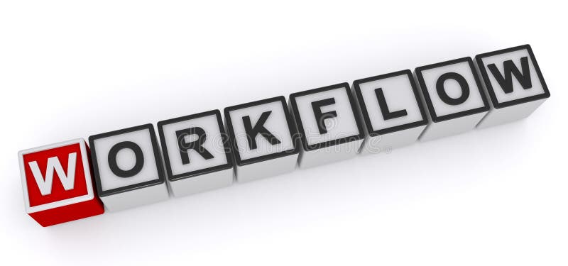 Workflow word block stock illustration. Illustration of datum - 180778300