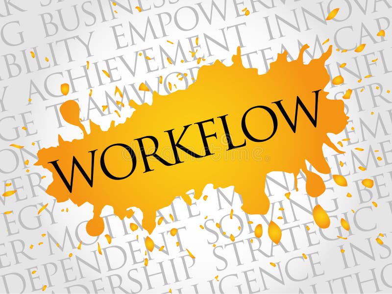 WORKFLOW word cloud stock illustration. Illustration of improve - 206208685
