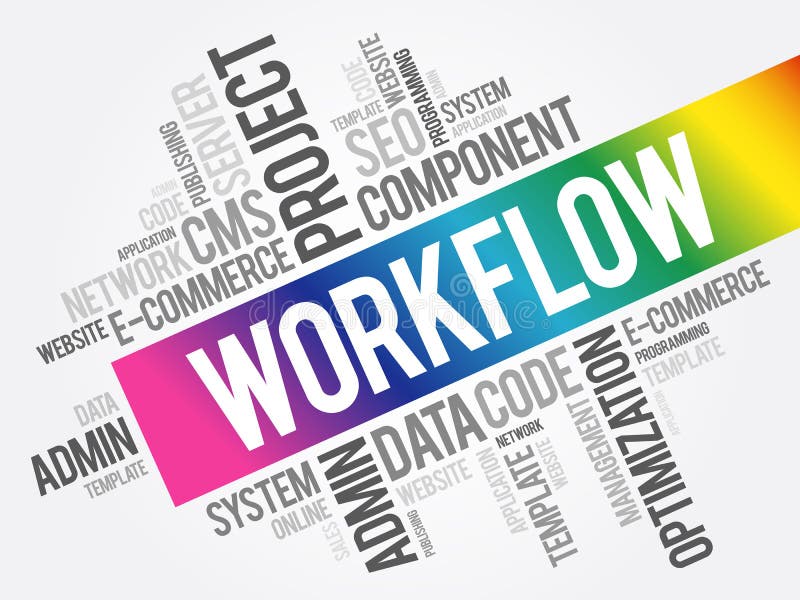 WORKFLOW Word Cloud Concept Stock Illustration - Illustration of ...