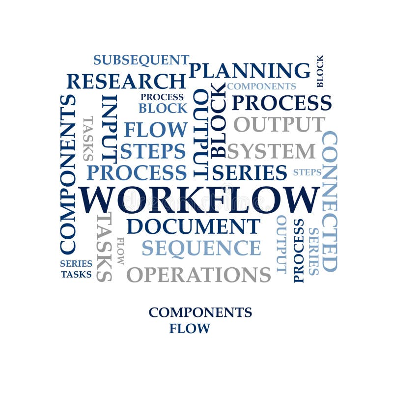 Workflow Word Cloud on White Stock Illustration - Illustration of ... Workflow Word Cloud on White Stock Illustration - Illustration of ...