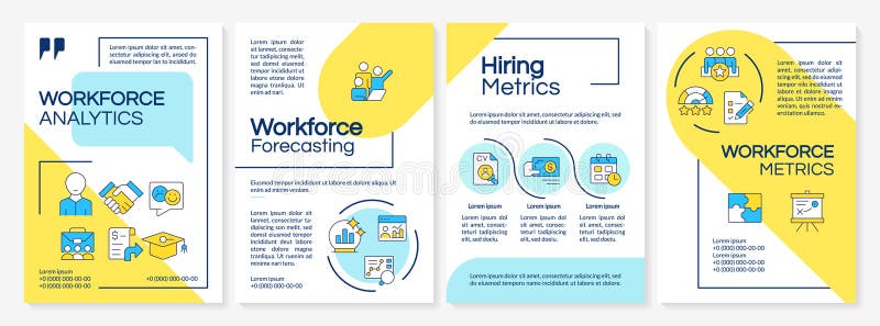Workforce Analytics Blue and Yellow Brochure Layout Stock Illustration ...