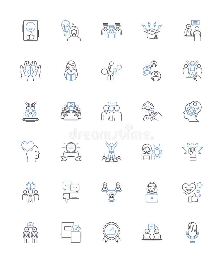 Workforce Analyzing Line Icons Collection. Recruitment, Teamwork ...