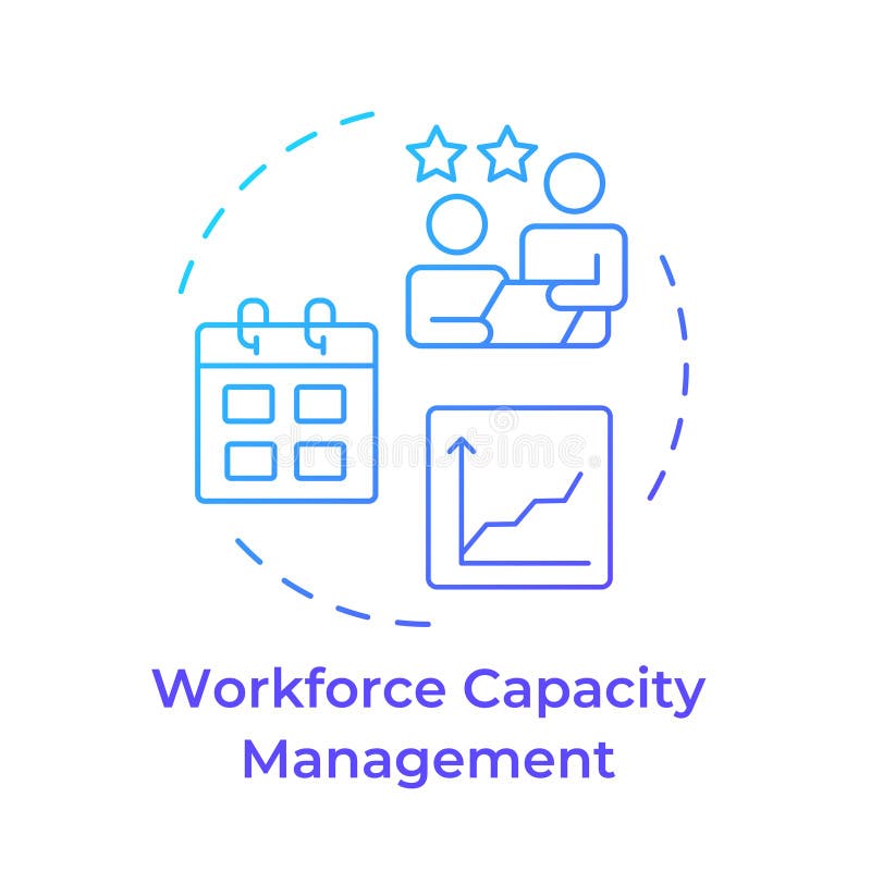 Workforce Capacity Management Blue Gradient Concept Icon Stock ...