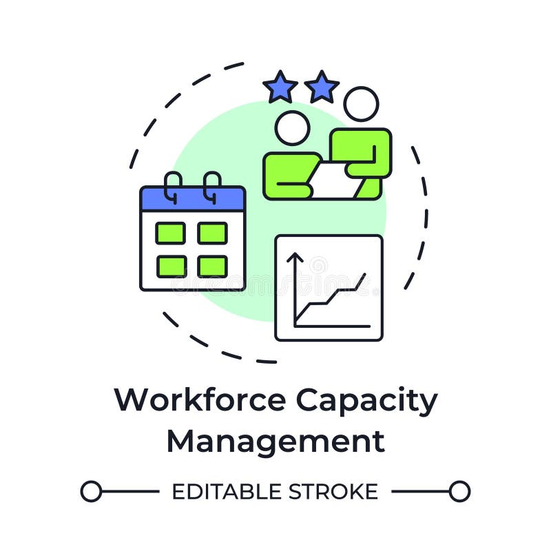 Workforce Capacity Management Multi Color Concept Icon Stock ...