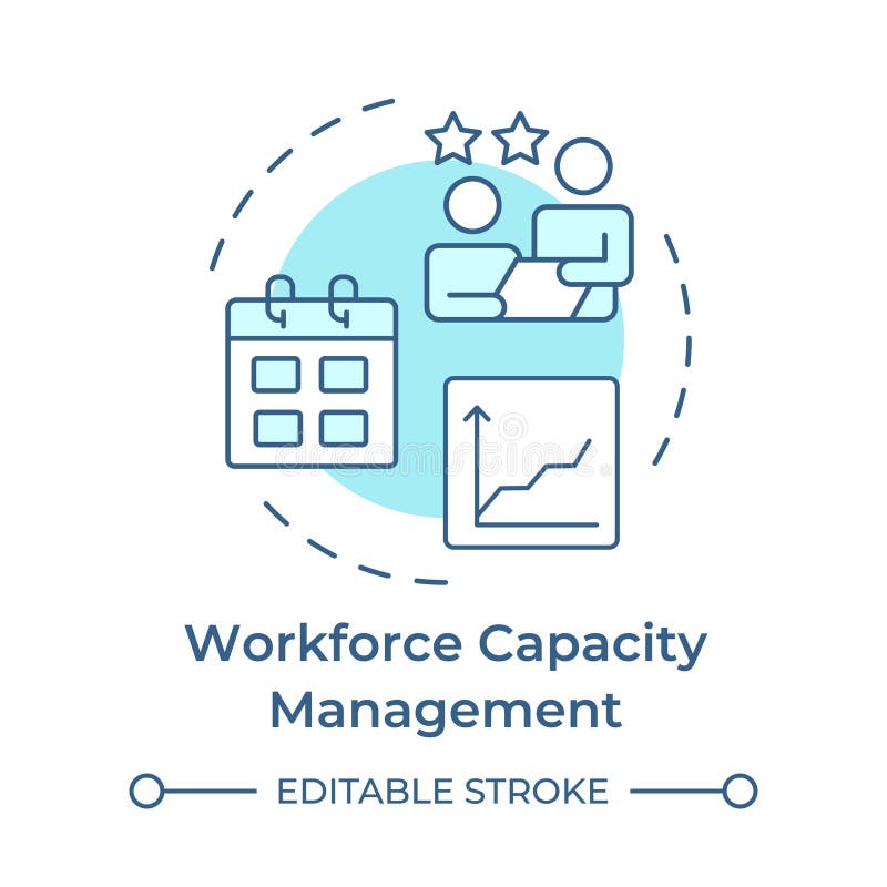 Workforce Capacity Management Soft Blue Concept Icon Stock Illustration ...