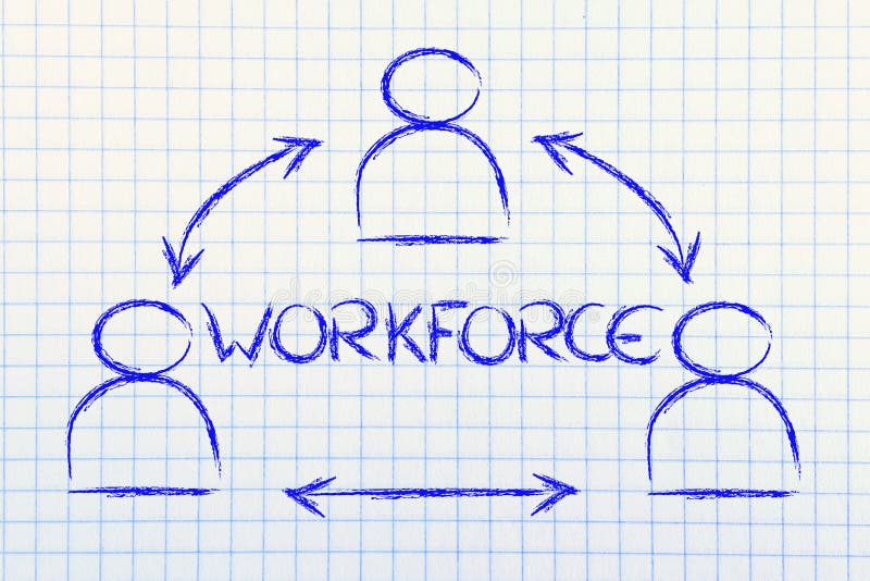 Workforce, Design with Group of Collaborative Co-workers Stock Image ...