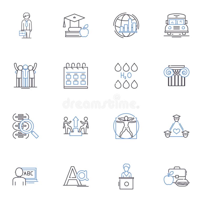 Workforce Education Line Icons Collection. Training, Development ...