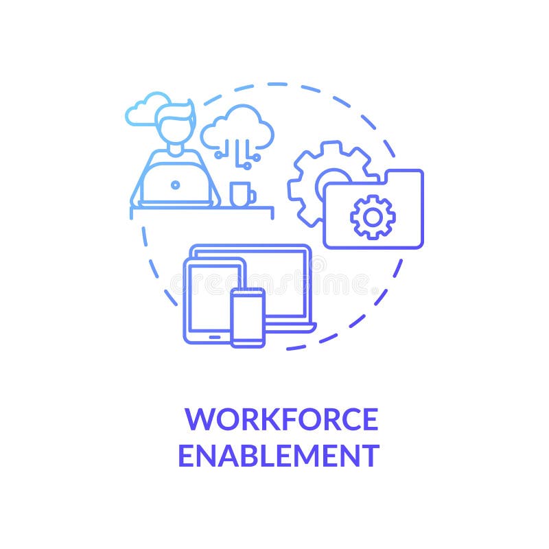 Workforce Enablement Turquoise Concept Icon Stock Vector - Illustration ...