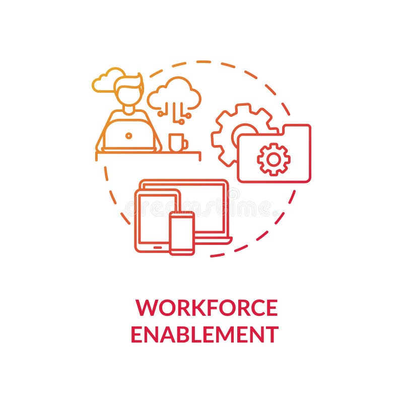 Workforce Enablement Turquoise Concept Icon Stock Vector - Illustration ...