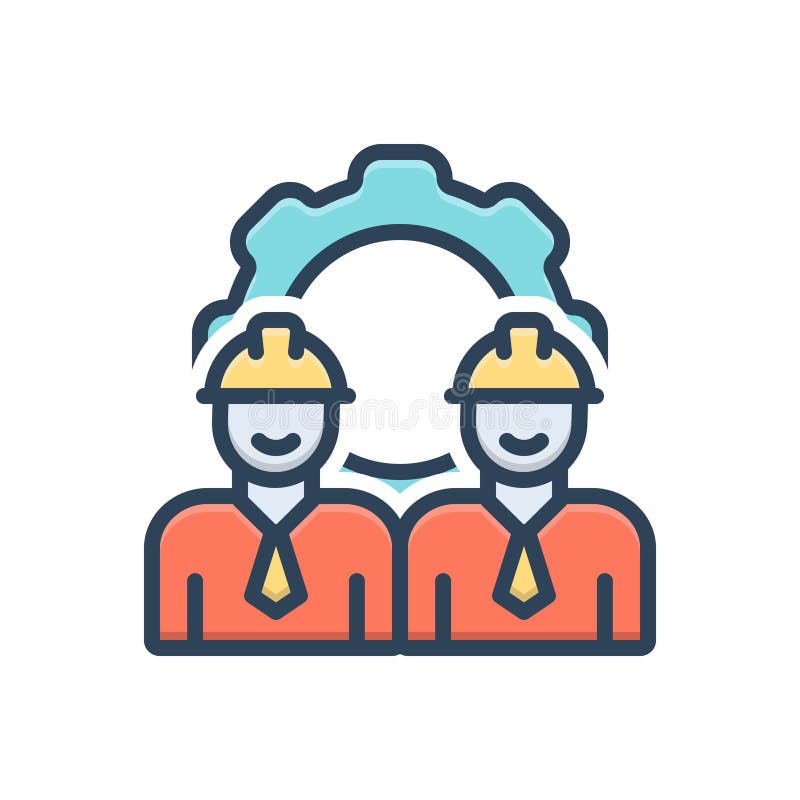 Color Illustration Icon for Workforce, Labor Pool and Worker Stock ...