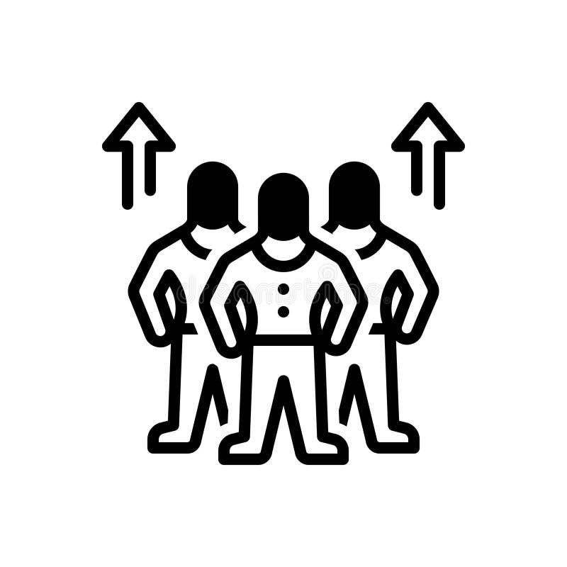 Black Solid Icon for Workforce, Teamwork and Team Stock Illustration ...
