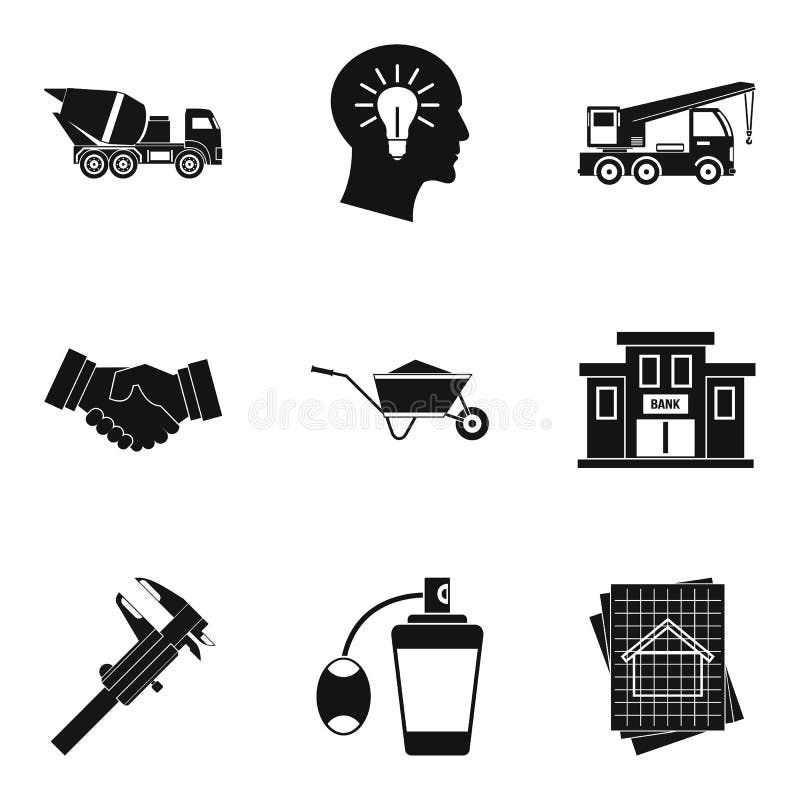 Workforce Icons Set, Simple Style Stock Vector - Illustration of ...