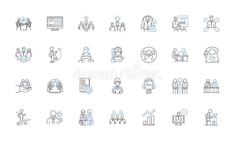 Workforce Line Icons Collection. Employment, Authorities, Staffing ...