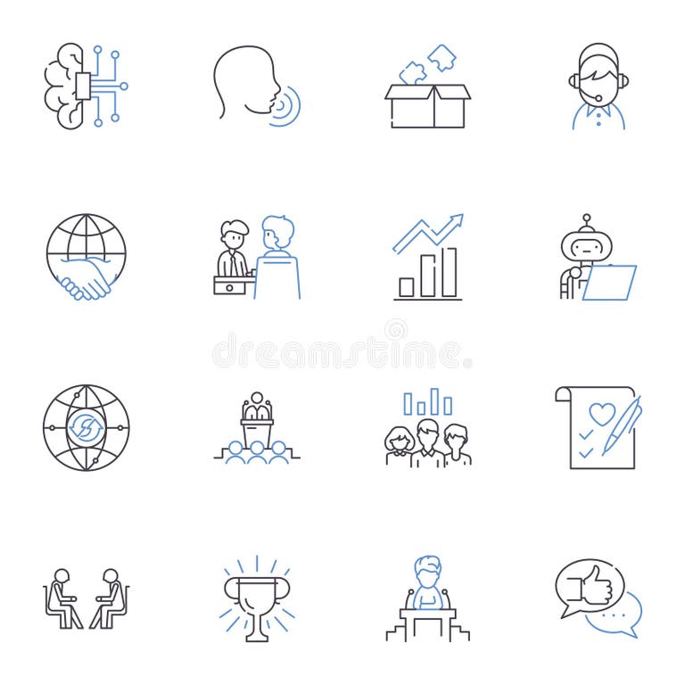 Workforce Management Line Icons Collection. Scheduling, Timekeeping ...