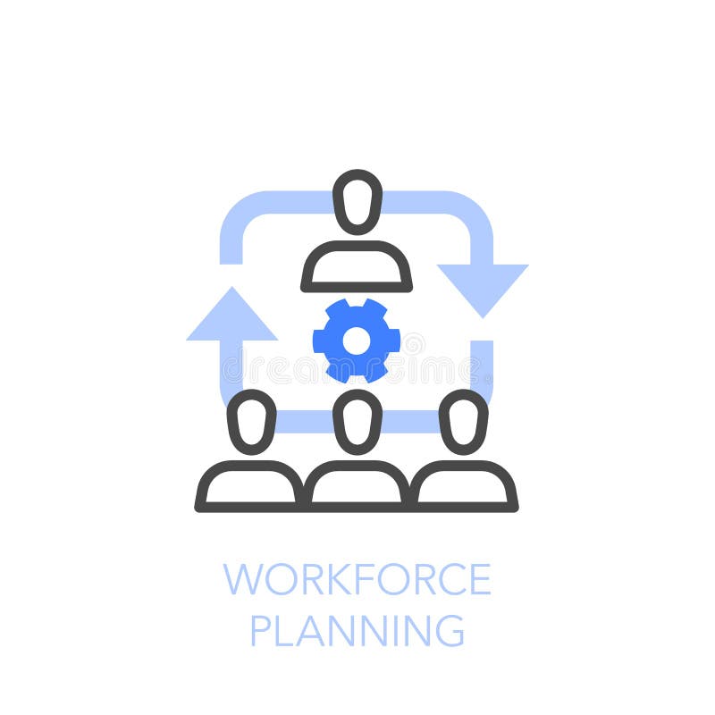 Workforce Planning Symbol with a Manager and Group of People Stock ...