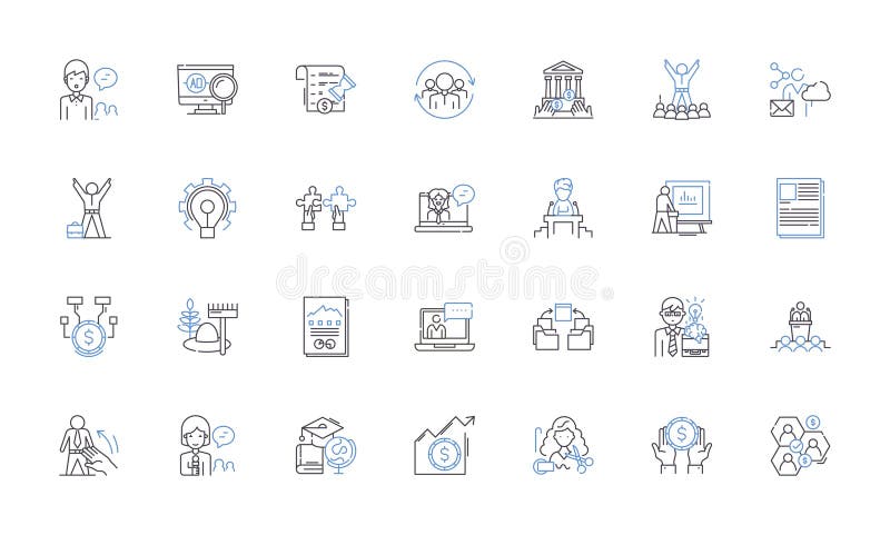 Workforce Productivity Line Icons Collection. Efficiency, Motivation ... Workforce Productivity Line Icons Collection. Efficiency, Motivation ...