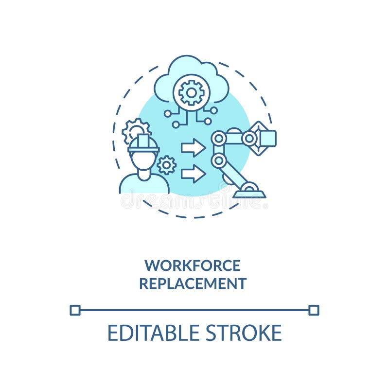 Workforce Replacement Concept Icon Stock Vector - Illustration of ...