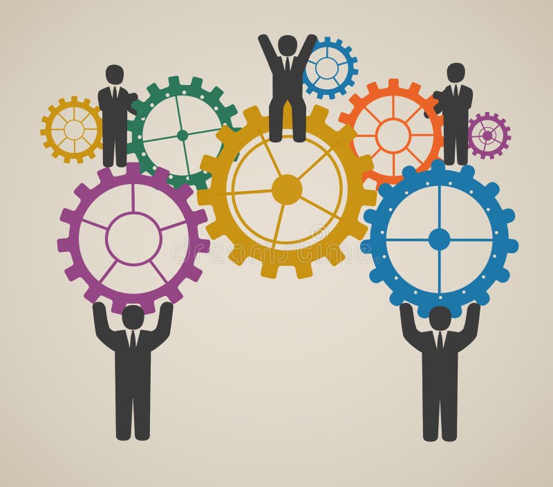 Workforce, Team Working, Business People in Motion Stock Vector ...