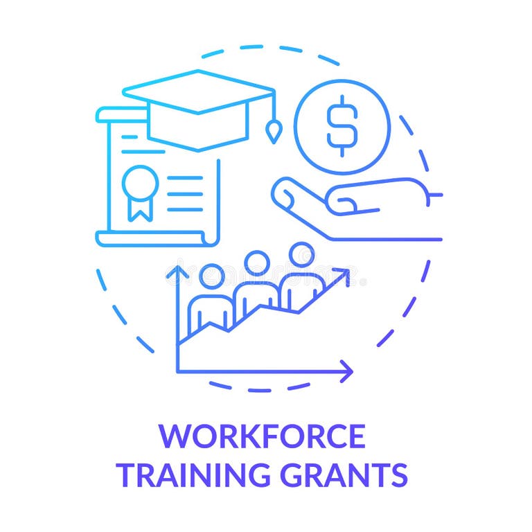 Workforce Training Grants Blue Gradient Concept Icon Stock Vector ...