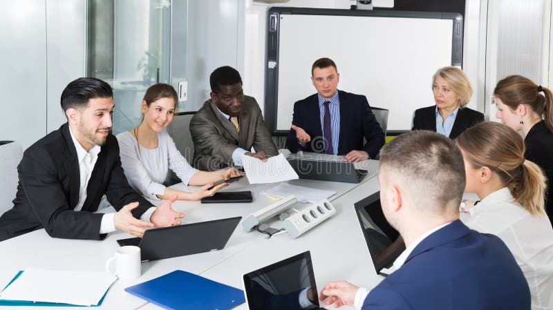 Workgroup stock photo. Image of colleagues, meeting, chatting - 3339376