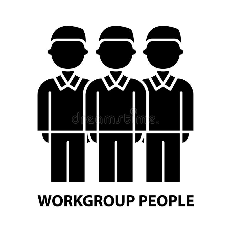 Workgroup People Icon, Black Vector Sign with Editable Strokes, Concept ...