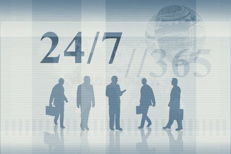 Working 24/7 stock illustration. Illustration of layout - 9309988