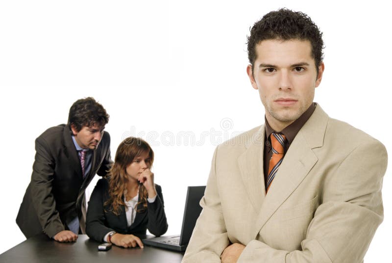 2 Men 1 Woman Business Team 2 - Isolated Stock Image - Image of adults ...