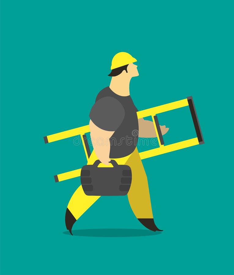 Foreman measuring a plan stock vector. Illustration of helmet - 18446839