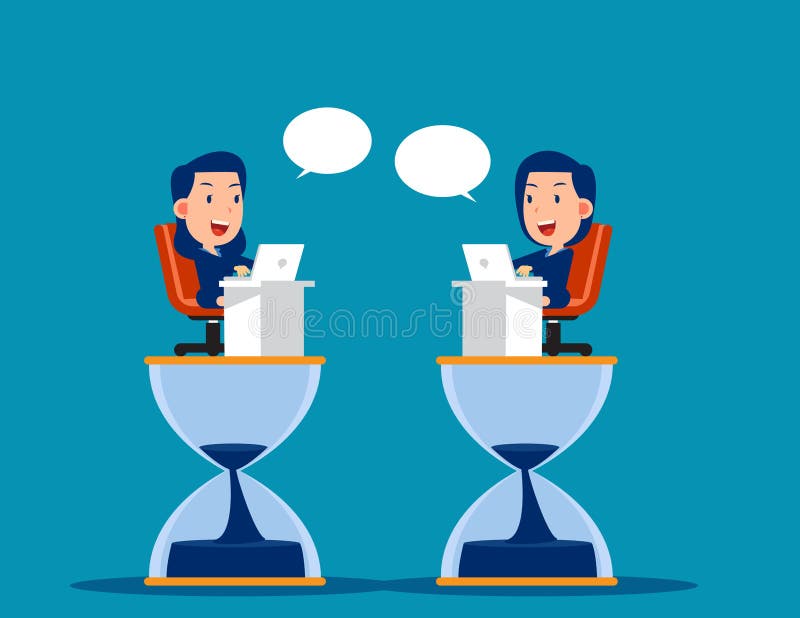 Working Against Time. Collaboration and Efficiency Concept Stock Vector ...