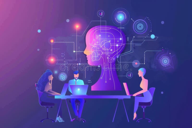 Working with AI Neural Networks To Optimize Business Processes Stock ... Working with AI Neural Networks To Optimize Business Processes Stock ...