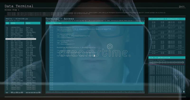 Working On Animation Hacker In Hooded Jacket Coding On Computer Screen