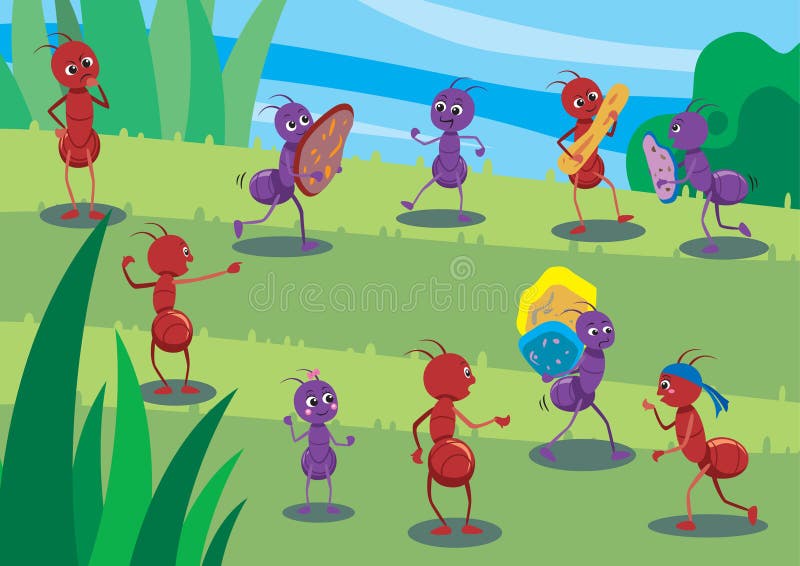 Working ants stock vector. Illustration of build, running - 26211321