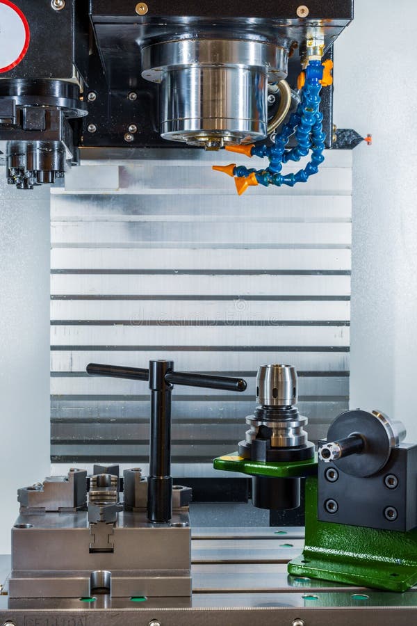 Modern Lathe Metalworking CNC Machine. Stock Photo - Image of ...