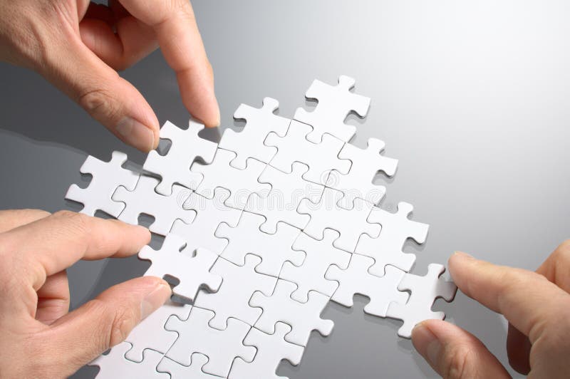 Group of Business People Assembling Jigsaw Puzzle Stock Image - Image ...