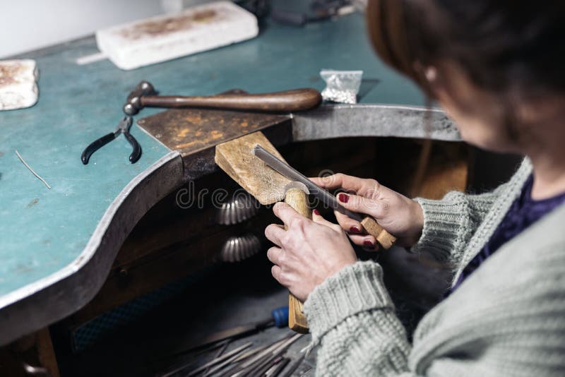 Working in Artisan Workshop Stock Image - Image of artist, jewelry ...