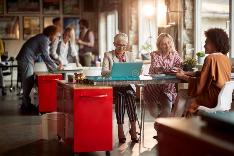 Working Atmosphere in the Office Full of Creative People Stock Image ...