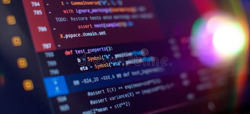 Working Atmosphere of a Programmer at Home, Background. Programming Code Abstract Screen Stock ...