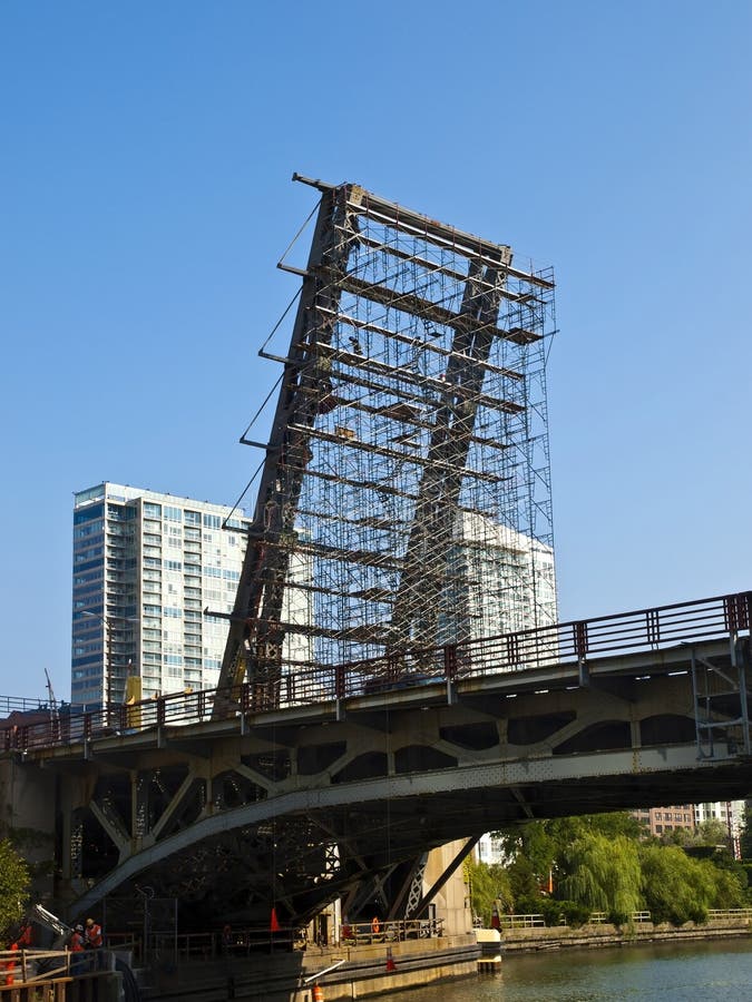 Working on the Bascule Bridge Stock Image - Image of building, urban ...