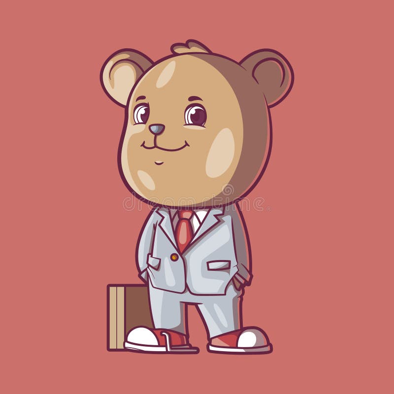 Working Bear Character in a Suit Vector Illustration. Stock Vector ...