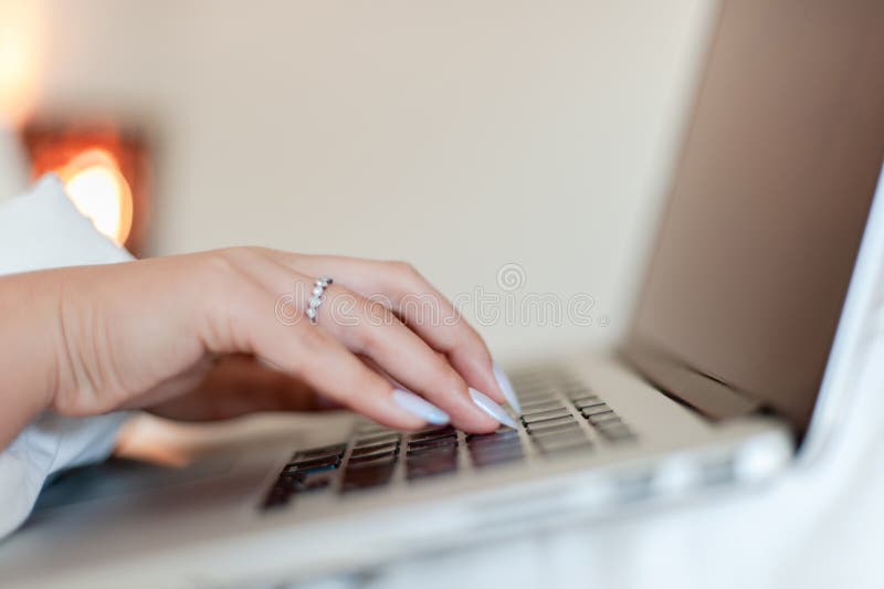 Working in Bed in the Morning with Laptop Submitting Work Online Talk ...