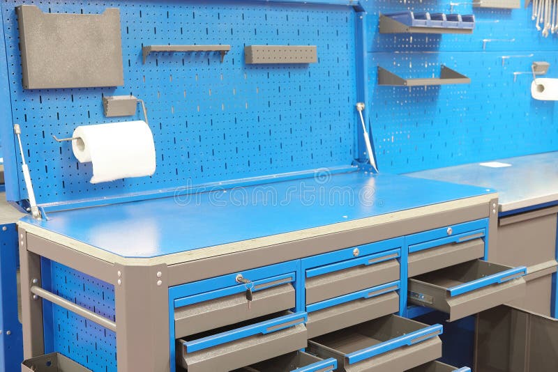 Working Bench for Car Repair Station Stock Photo - Image of control ...