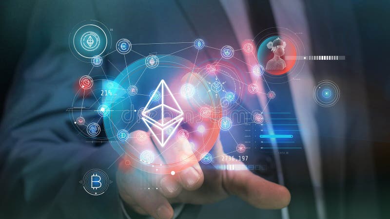 Working with Blockchain and Cryptocurrency Virtual Infographics ...