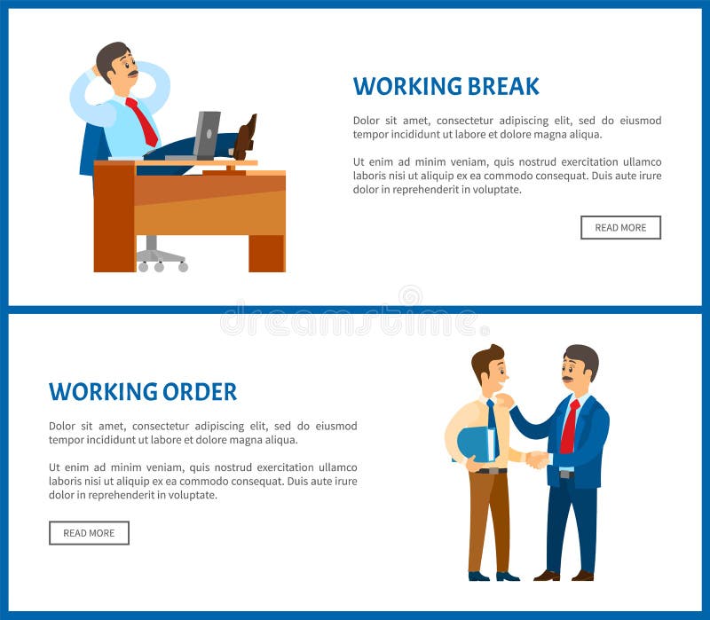 Working Break and Receiving Instructions or Order Stock Vector ...