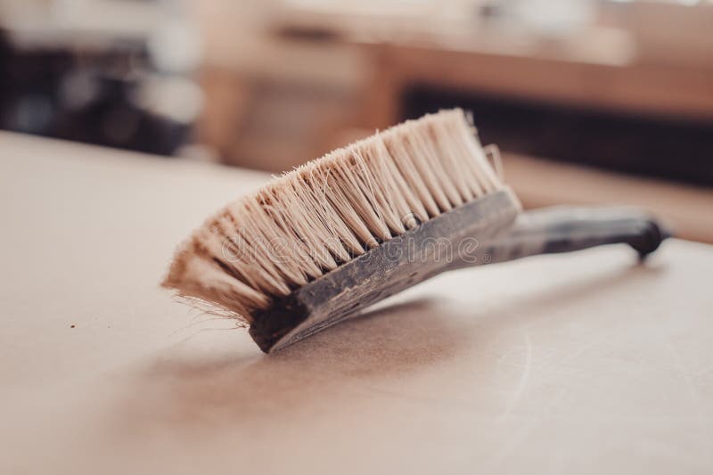 Working Brush Cleaning Note is on the Table in the Workshop Stock Image ...
