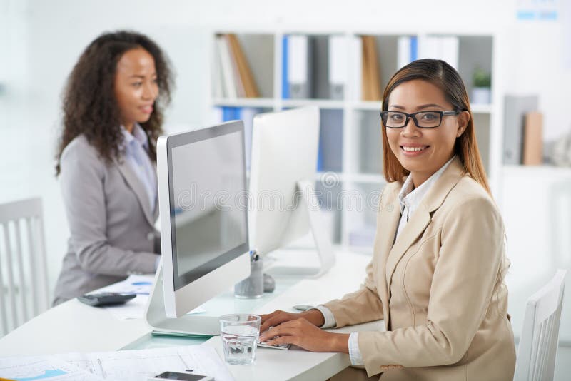 Working business lady stock image. Image of technology - 58245943