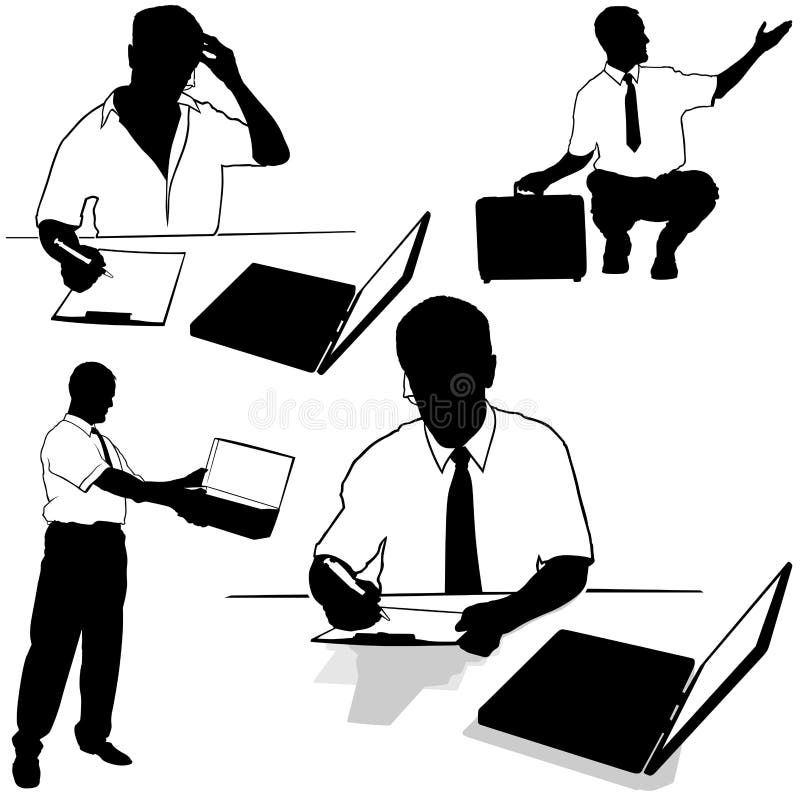 Manager in Office - Silhouettes Stock Vector - Illustration of clipart ...