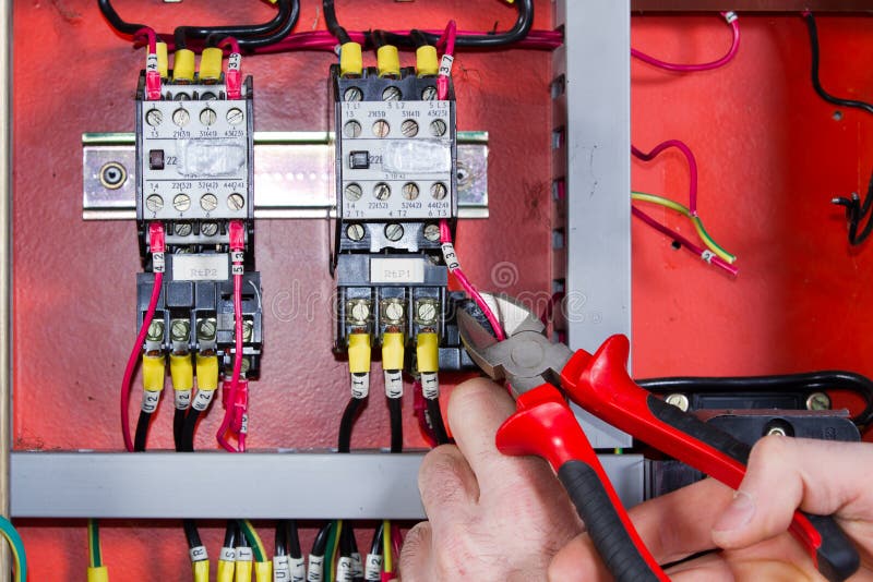 Working with cables stock image. Image of installing - 88978849